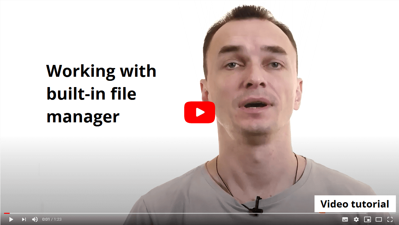 File manager | Virusdie | All-in-One Automatic Website Security.